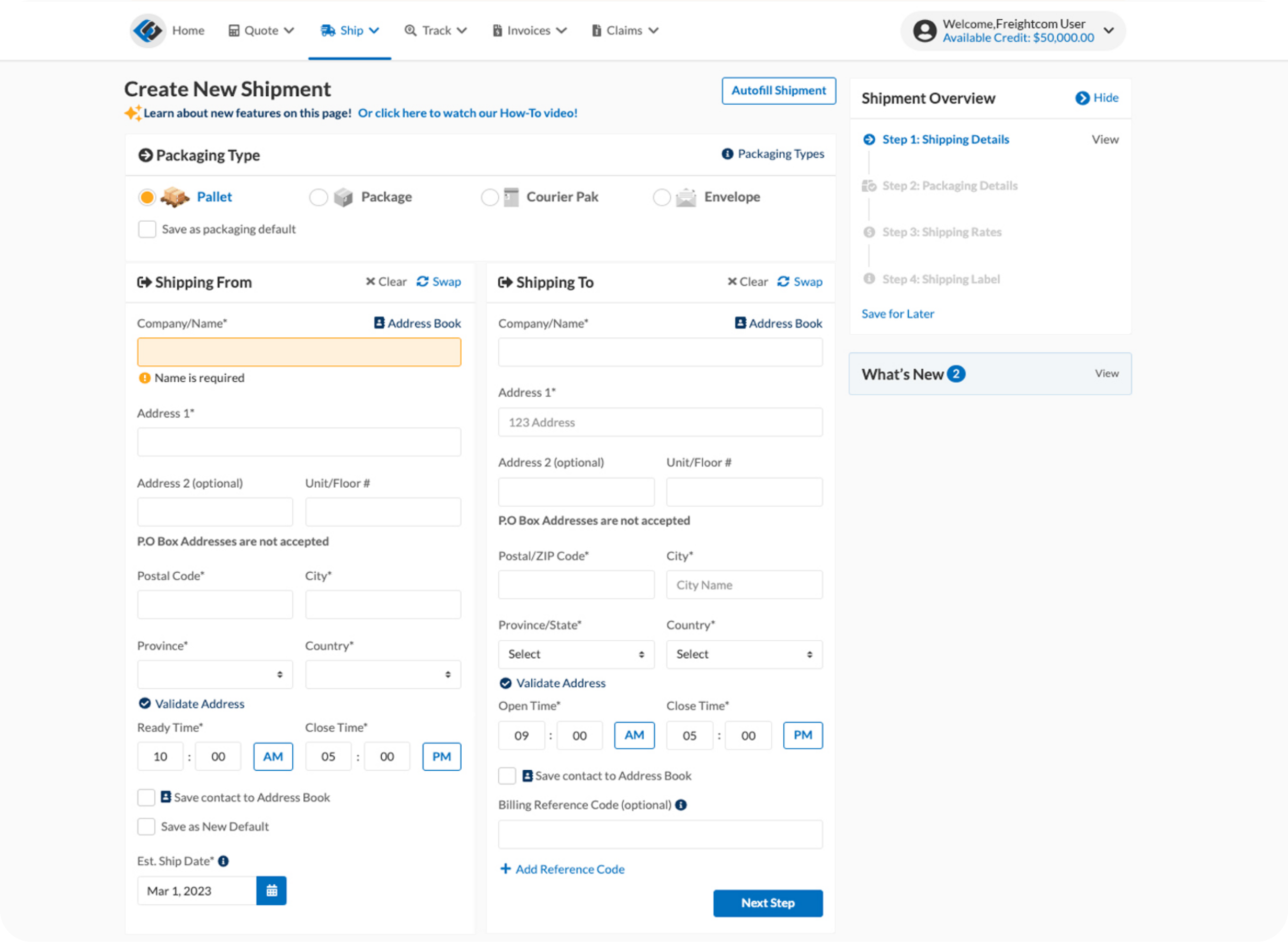 FreightCommerce Shipping API